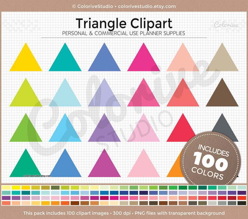 100 Triangle Clipart in Rainbow Colors Basic Triangle Shape - Etsy