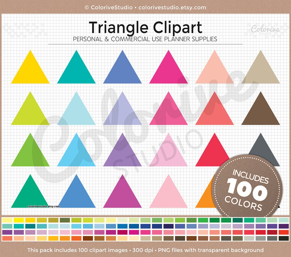 100 Triangle Clipart in Rainbow Colors Basic Triangle Shape - Etsy UK