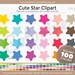 100 Round Star Clipart Rainbow Colors Cute Rounded Stars Png - Etsy