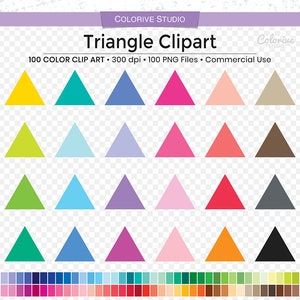 100 Triangle Clipart in Rainbow Colors Basic Triangle Shape Png Clip ...