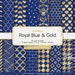 Royal Blue and Gold Digital Paper Seamless Elegant and | Etsy