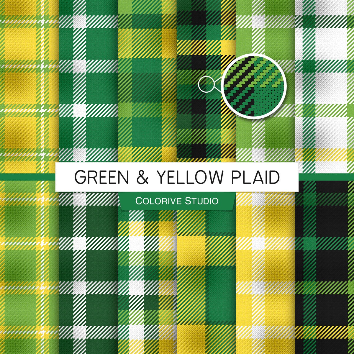 Green And Yellow Plaid Background