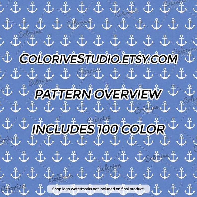 Anchors Digital Paper 100 Rainbow Colors Nautical Anchor - Etsy