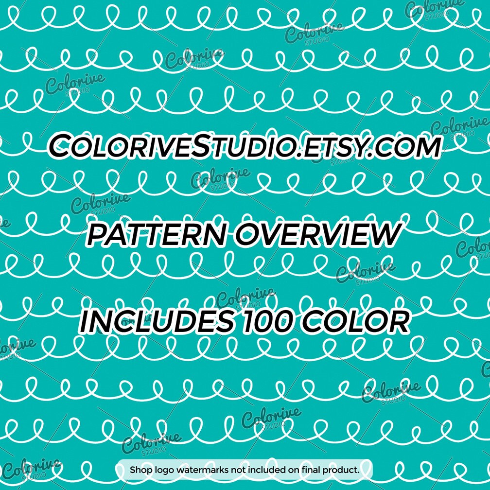 Doodle Loops Digital Paper 100 Rainbow Colors Doodle Loops - Etsy