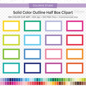 100 Solid Outline Half Box Planner Clipart (PNG Digital Download) - Etsy