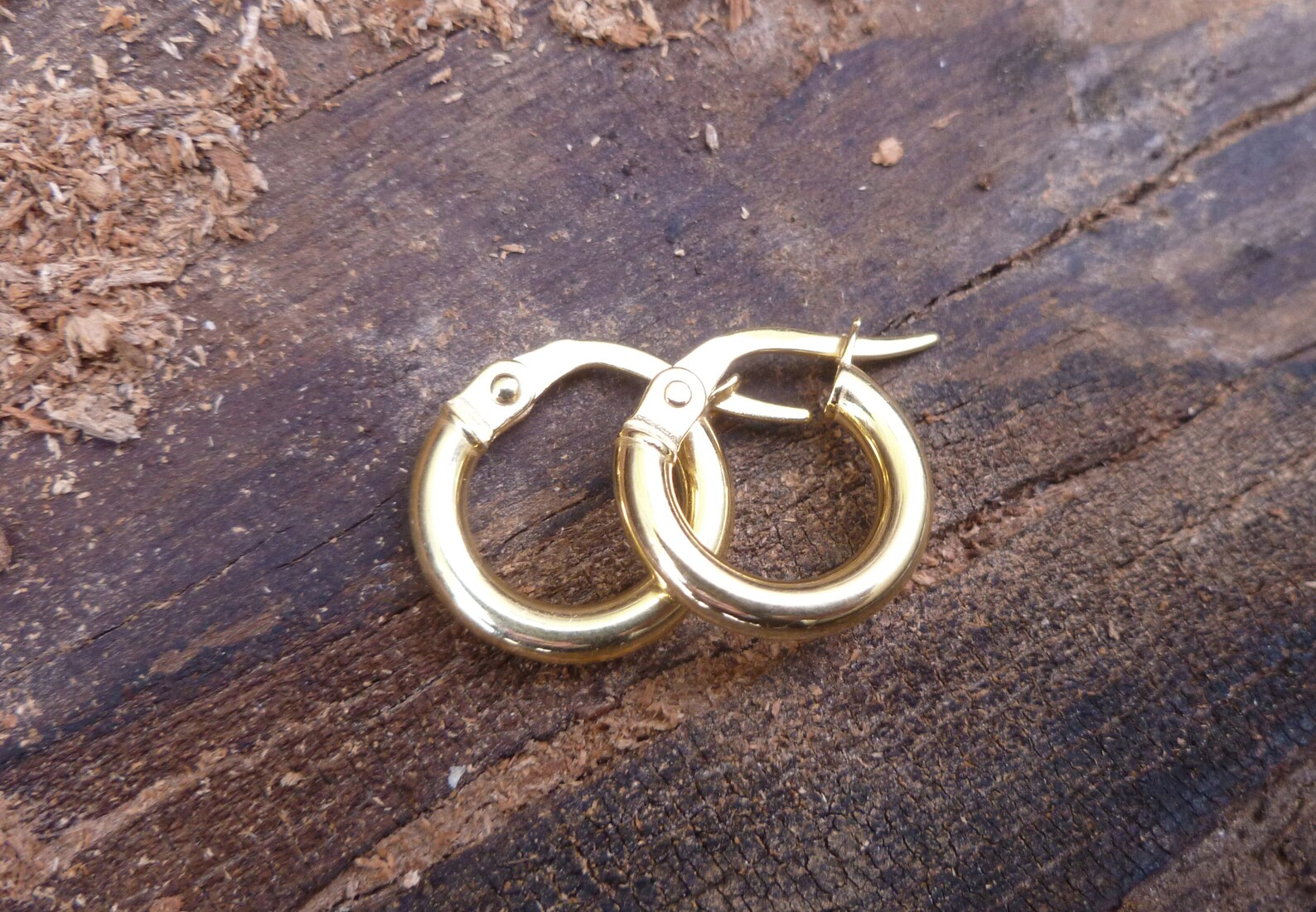 14K Solid Gold Hoops Small Gypsy Hoop Earrings Classic - Etsy