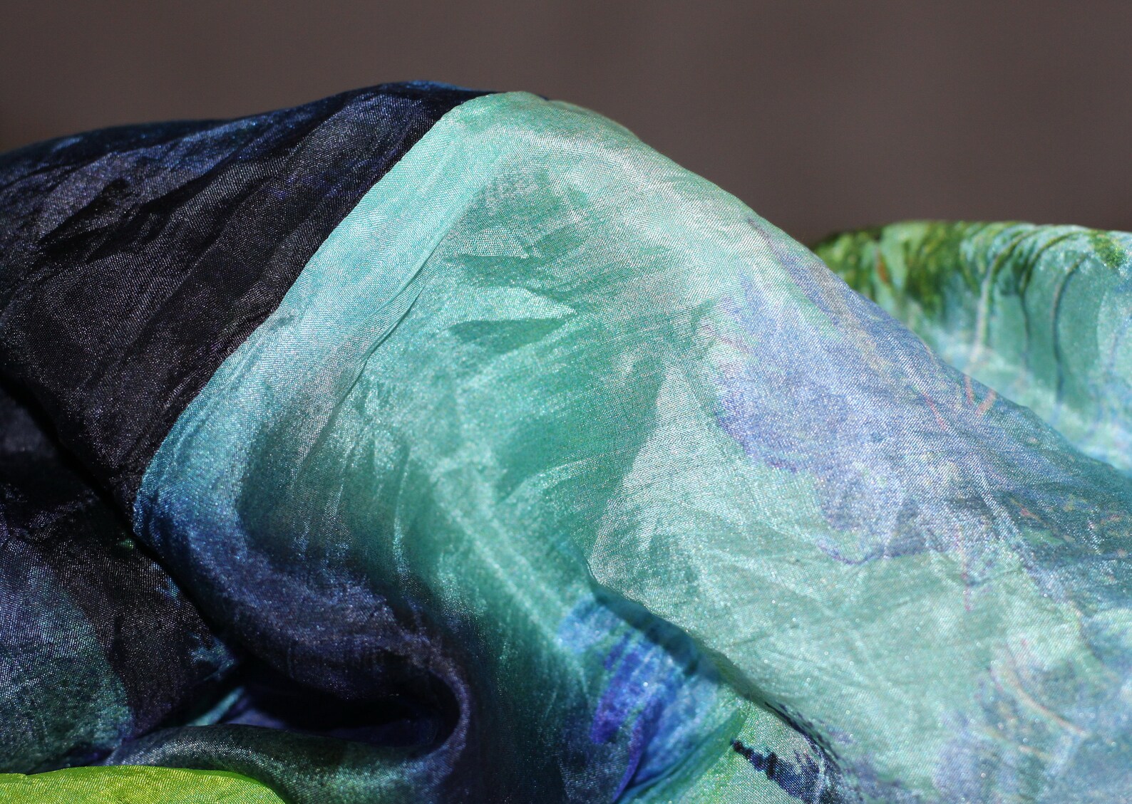Translucent Silk Mini Dress Beach Tunic Blue Green Batik Size - Etsy