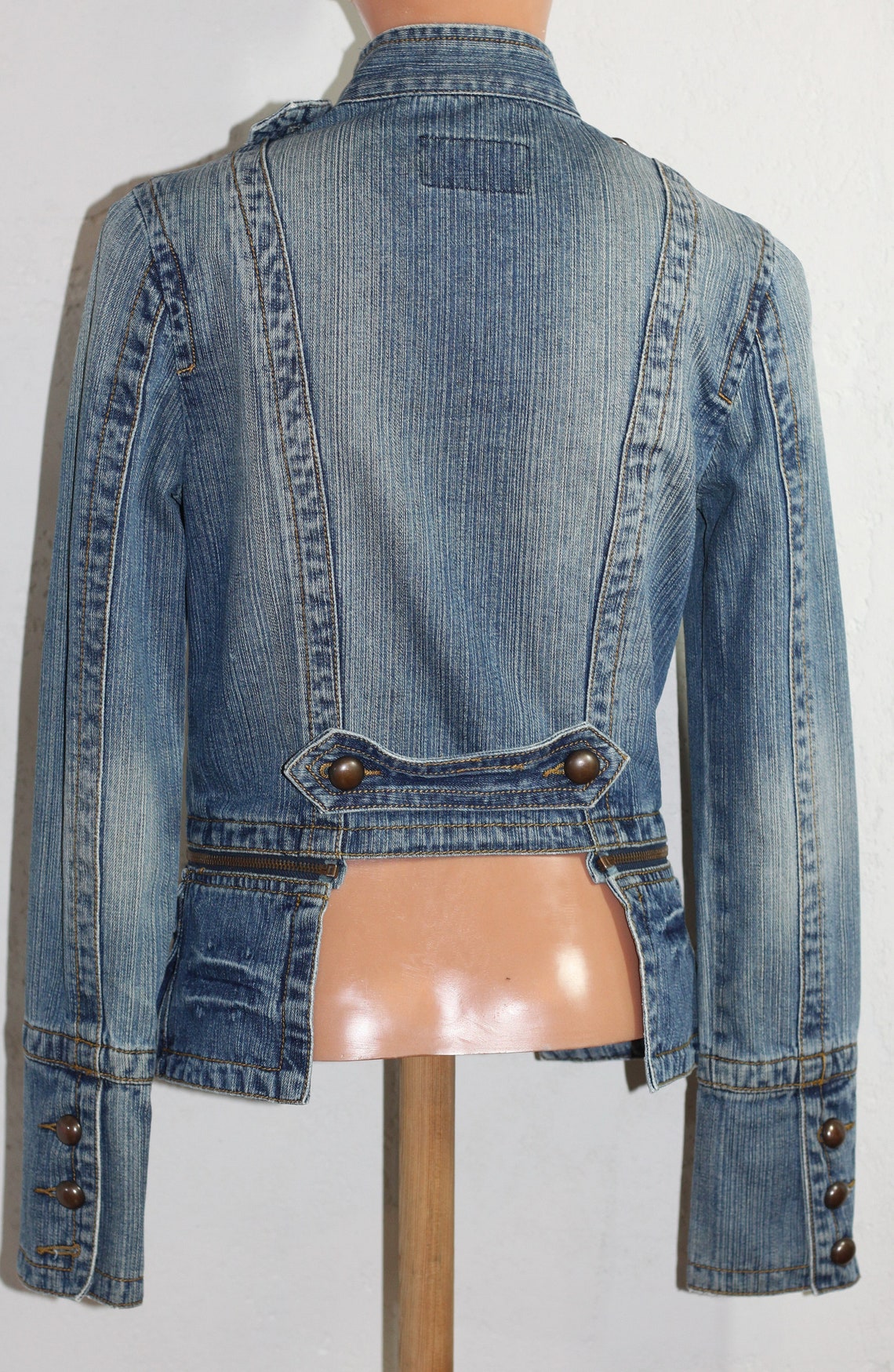 Vintage Blue Short Denim Jacket With Hip Pockets Size XS - Etsy