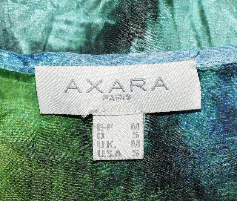 Translucent Silk Mini Dress Beach Tunic Blue Green Batik Size - Etsy