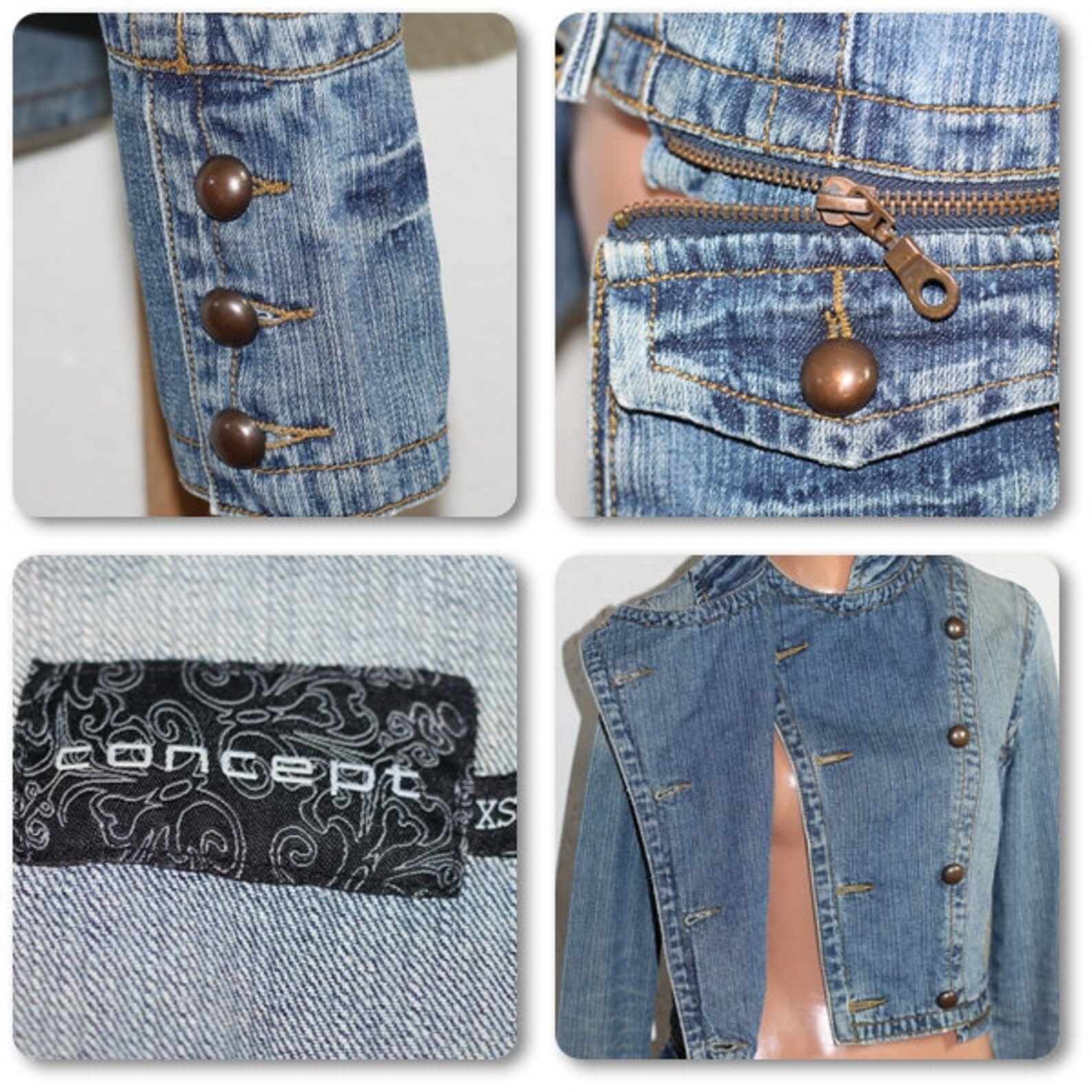 Vintage Blue Short Denim Jacket With Hip Pockets Size XS - Etsy