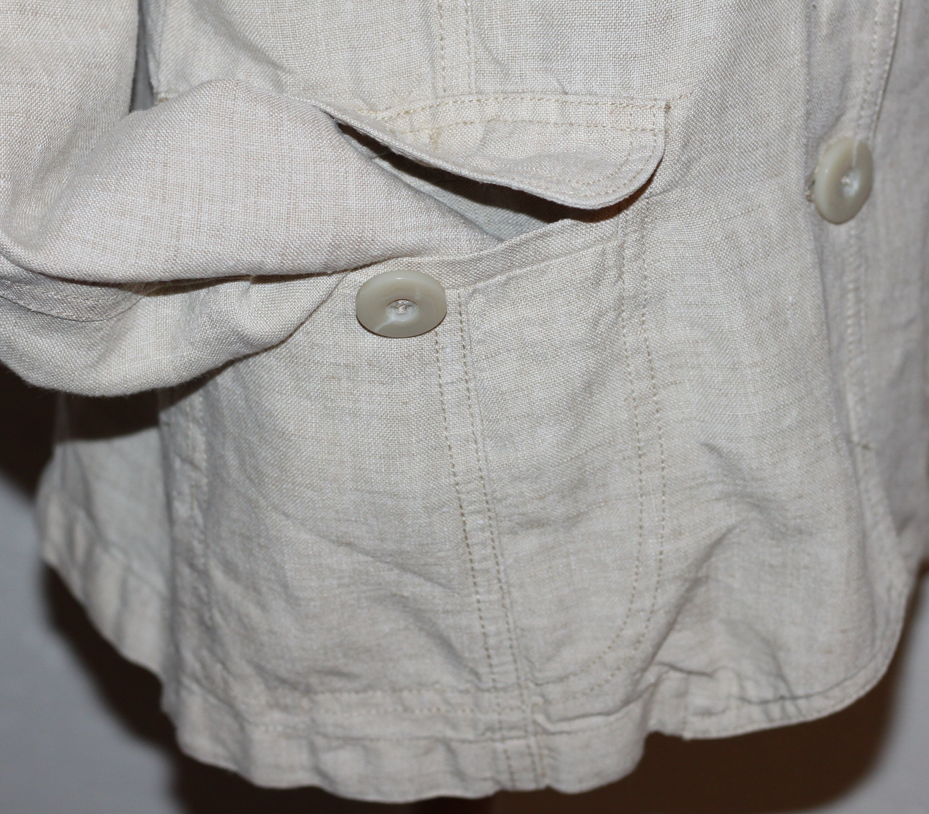 Light Beige Vintage Linen Blazer Jacket With Pockets Size M - Etsy