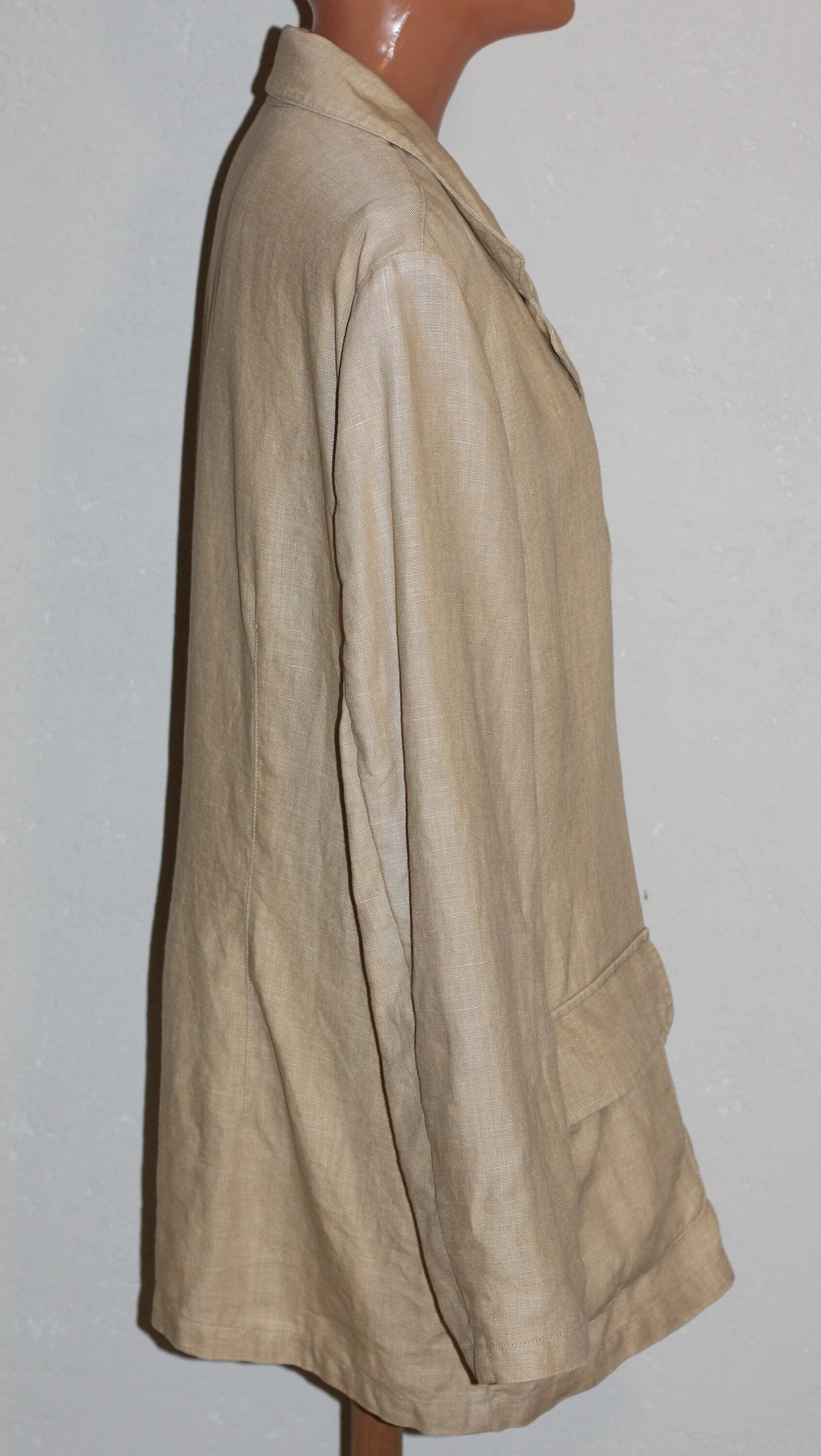 Vintage Beige Linen Oversized Jacket With Pockets From Boden - Etsy
