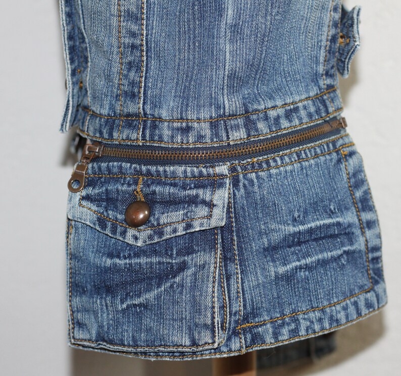 Vintage Blue Short Denim Jacket With Hip Pockets Size XS - Etsy