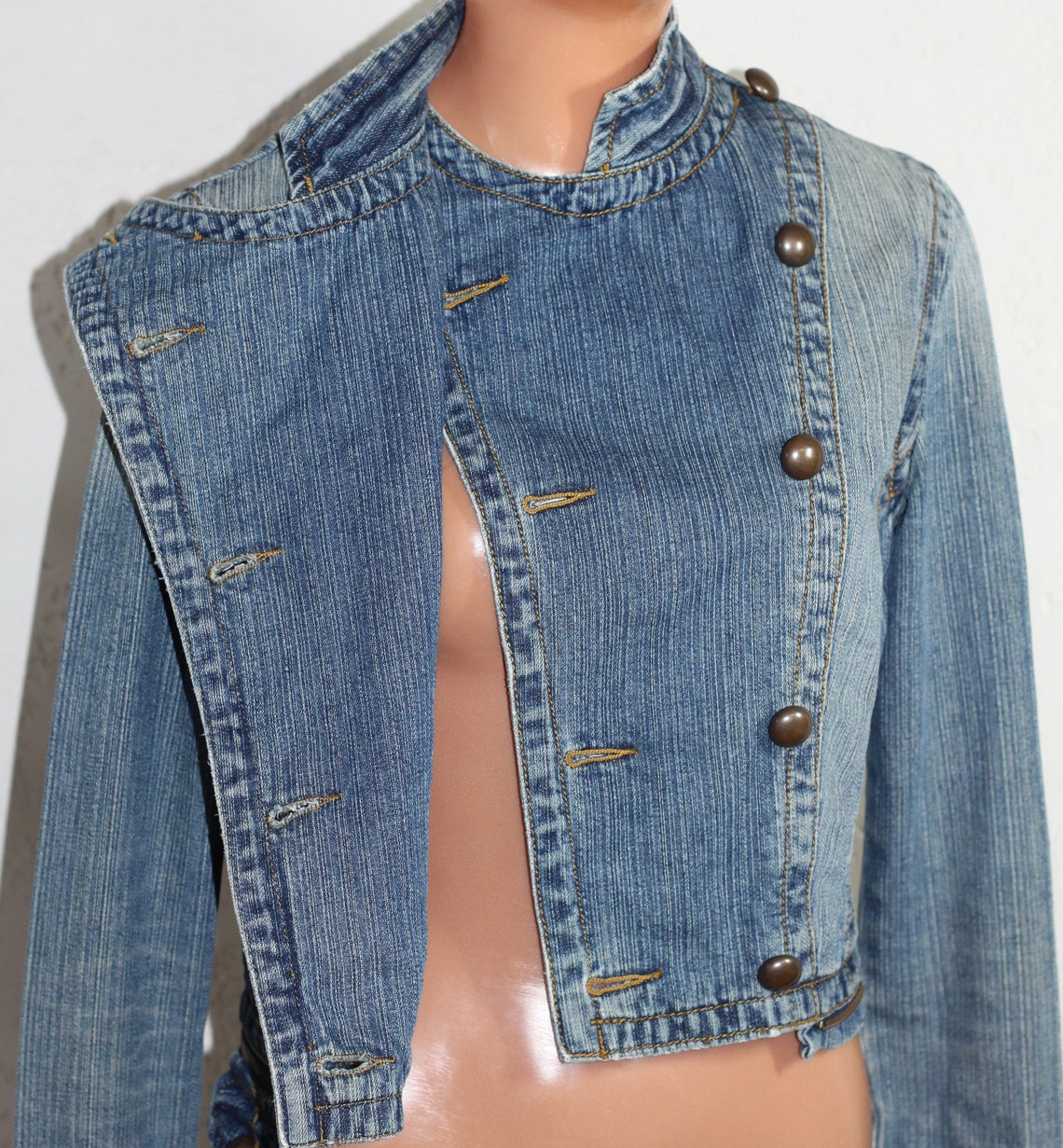 Vintage Blue Short Denim Jacket With Hip Pockets Size XS - Etsy