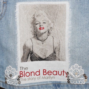 Patched Mini Jeans Patchwork Vintage Skirt Marilyn Monroe Patches Size ...