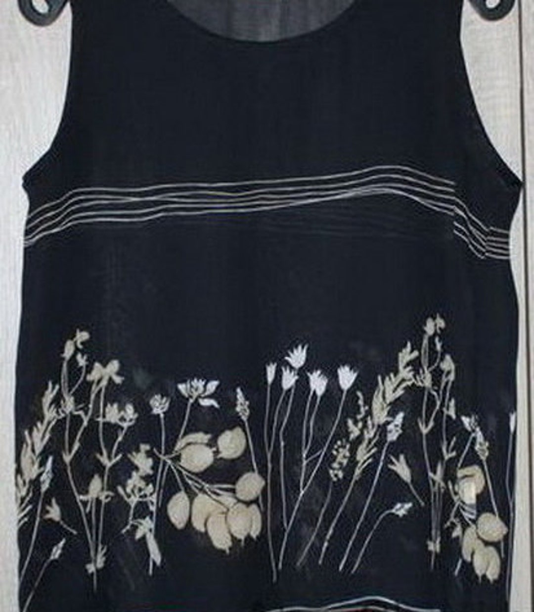 Black Transparent Chiffon Top Sleeweless Blouse With Flowers Size L - Etsy