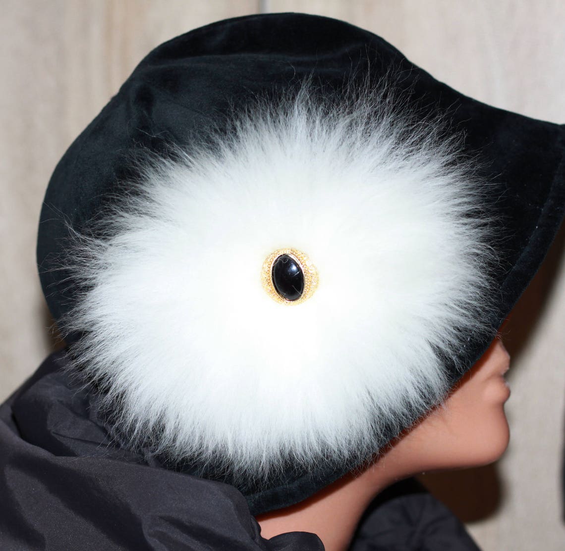 Large Brooch Natural Fur Shell Button Cat's Eye Accessory - Etsy