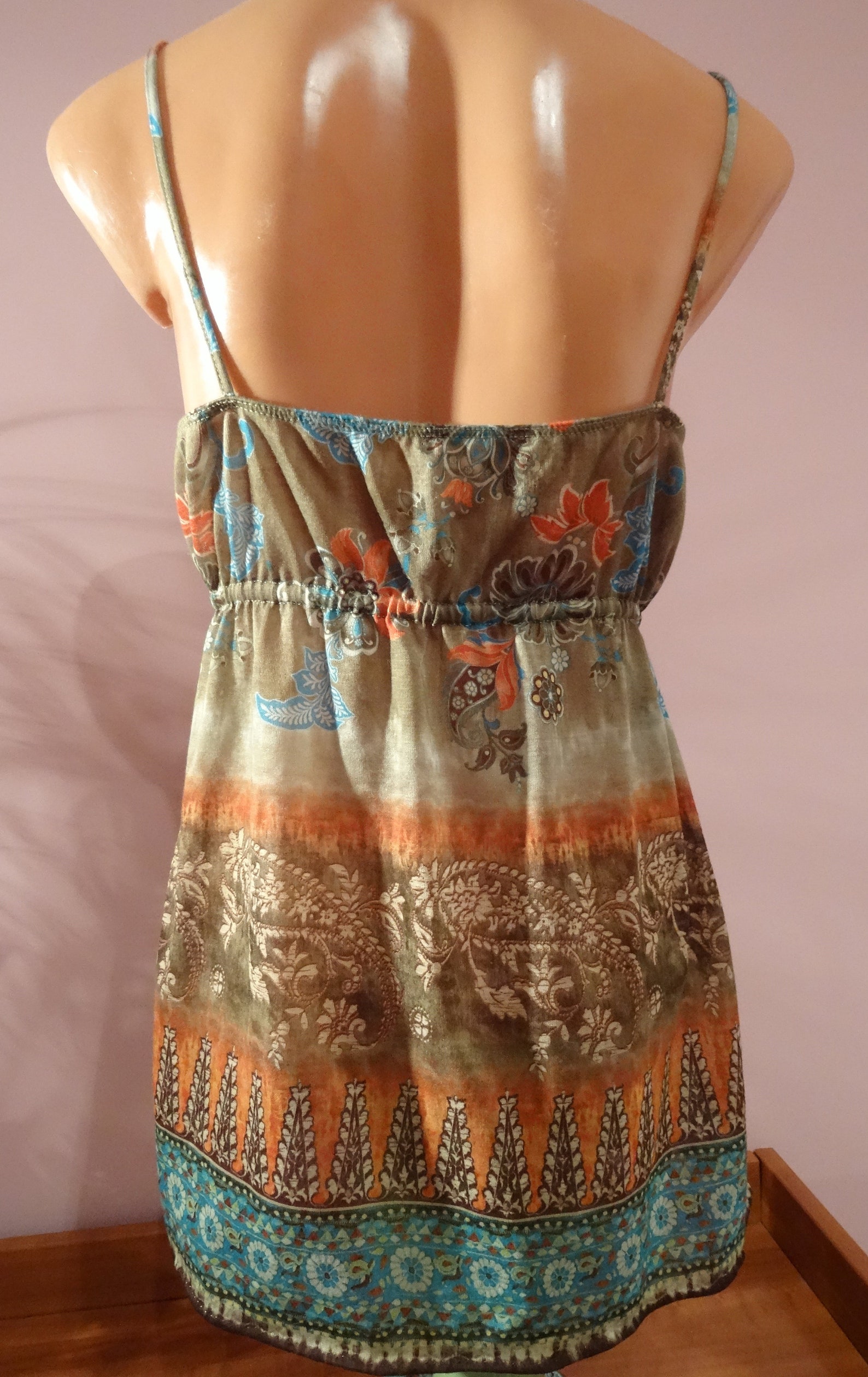 Vintage Tunic Mini Dress Frilly With Straps Flower Prints - Etsy