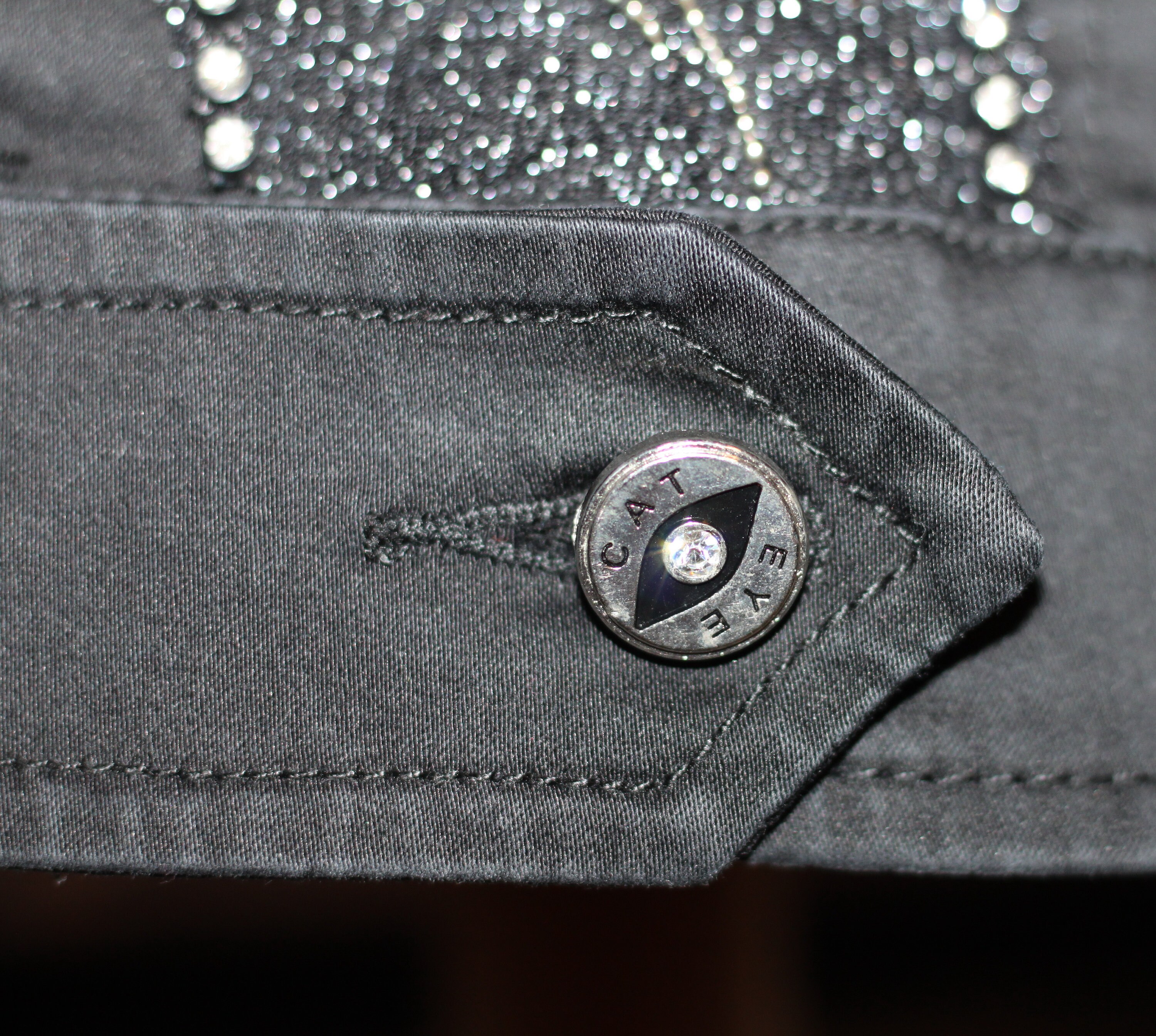 Cat Eyes Black Denim Gothic Style Jacket With Embroidery Size S - Etsy
