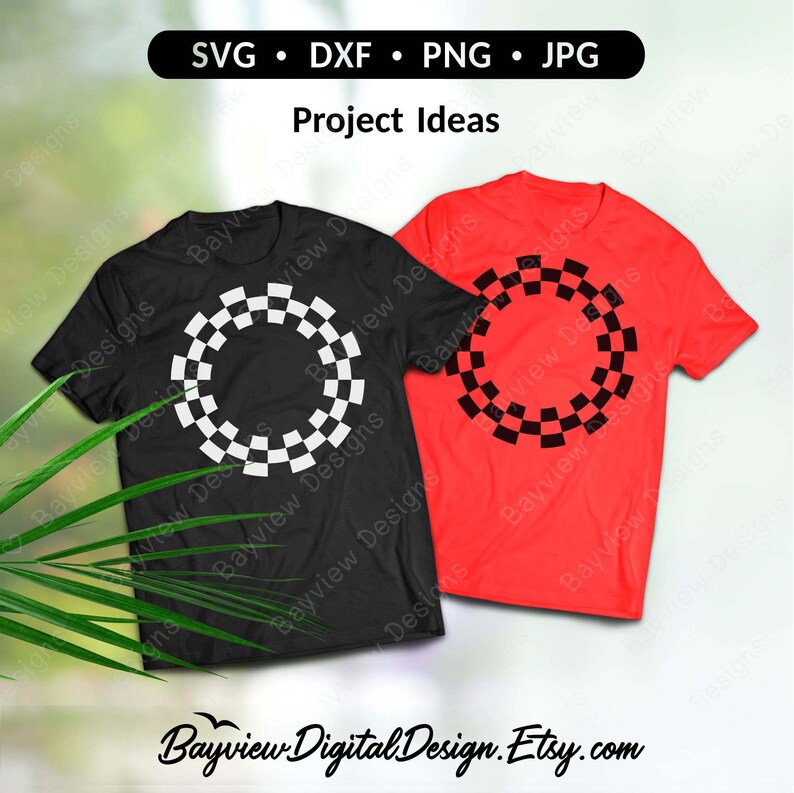 Check Circle Frame SVG Checkered Border CUT File - Etsy Australia