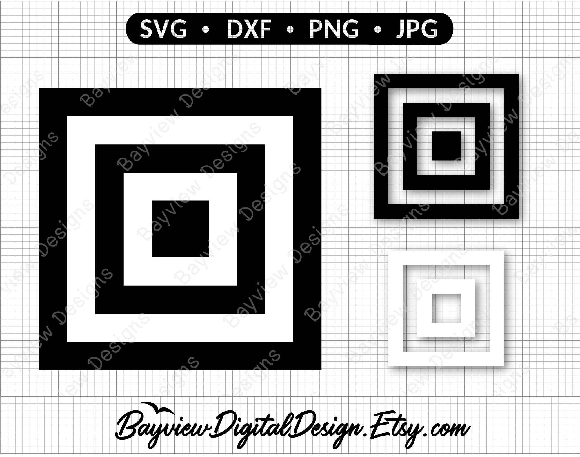 Square SVG, Square CUT File, Square Frame Clipart, Geometric Logo ...