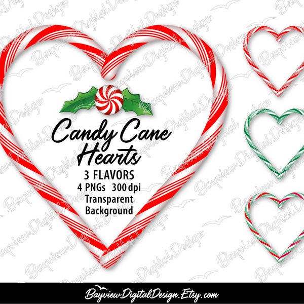 Candy Cane Heart - Etsy
