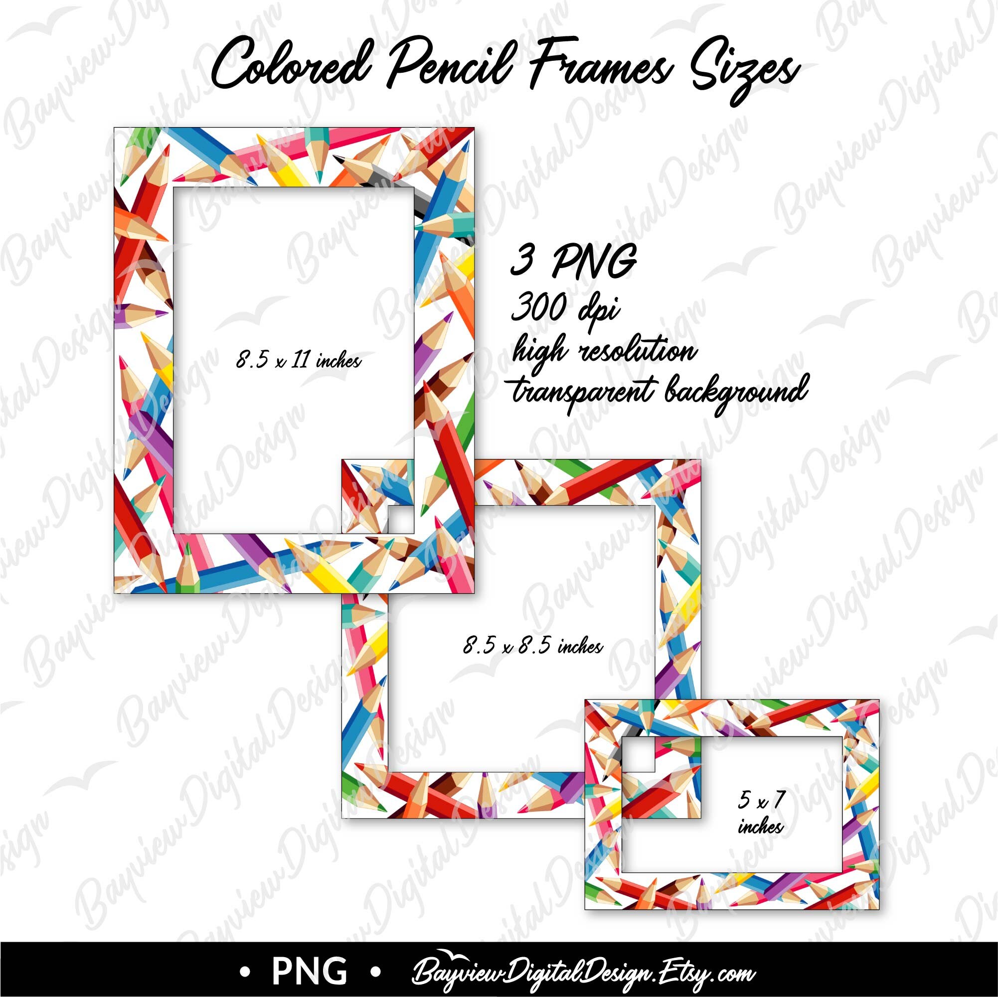 Colored Pencils Frame PNG, School Border CLIP Art, Color Pencil ...