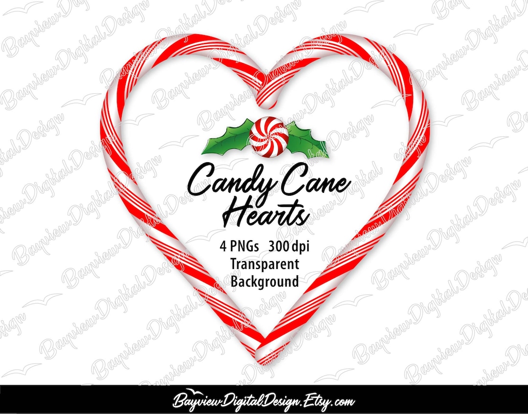 Candy Cane Heart Clip Art Merry Christmas Photo Frame Candy - Etsy