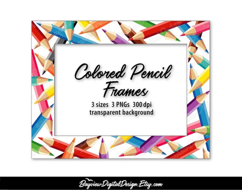 Colored Pencils Frame PNG, School Border CLIP Art, Color Pencil ...