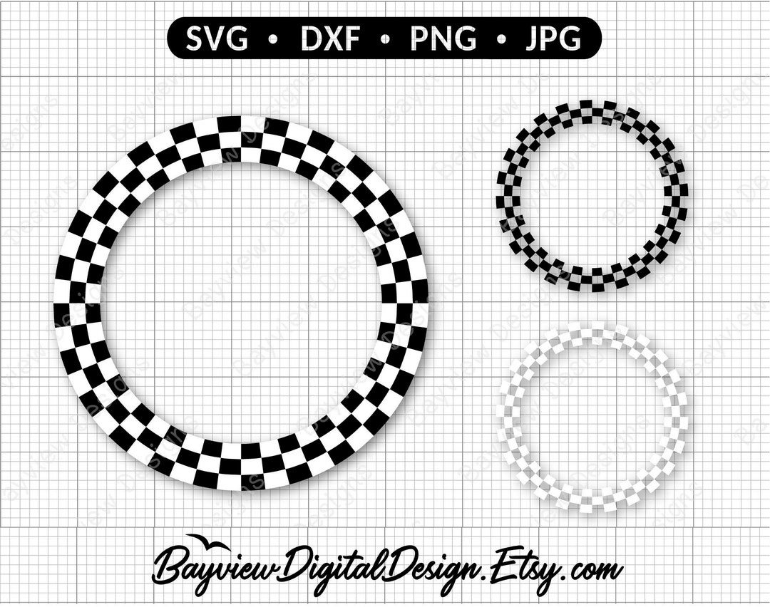 Checkered Border CUT File, Check SVG, Checkerboard Printable, Check ...