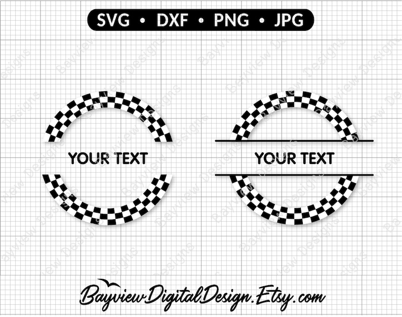 Split Checkered Border CUT File Check Clipart SVG - Etsy