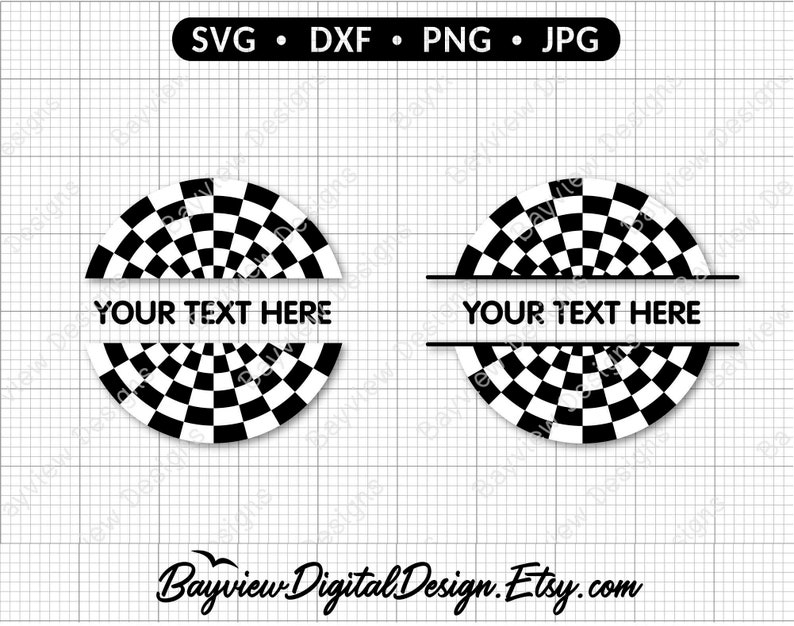Split Checkerboard Logo SVG Racing Clipart Bullseye CUT - Etsy