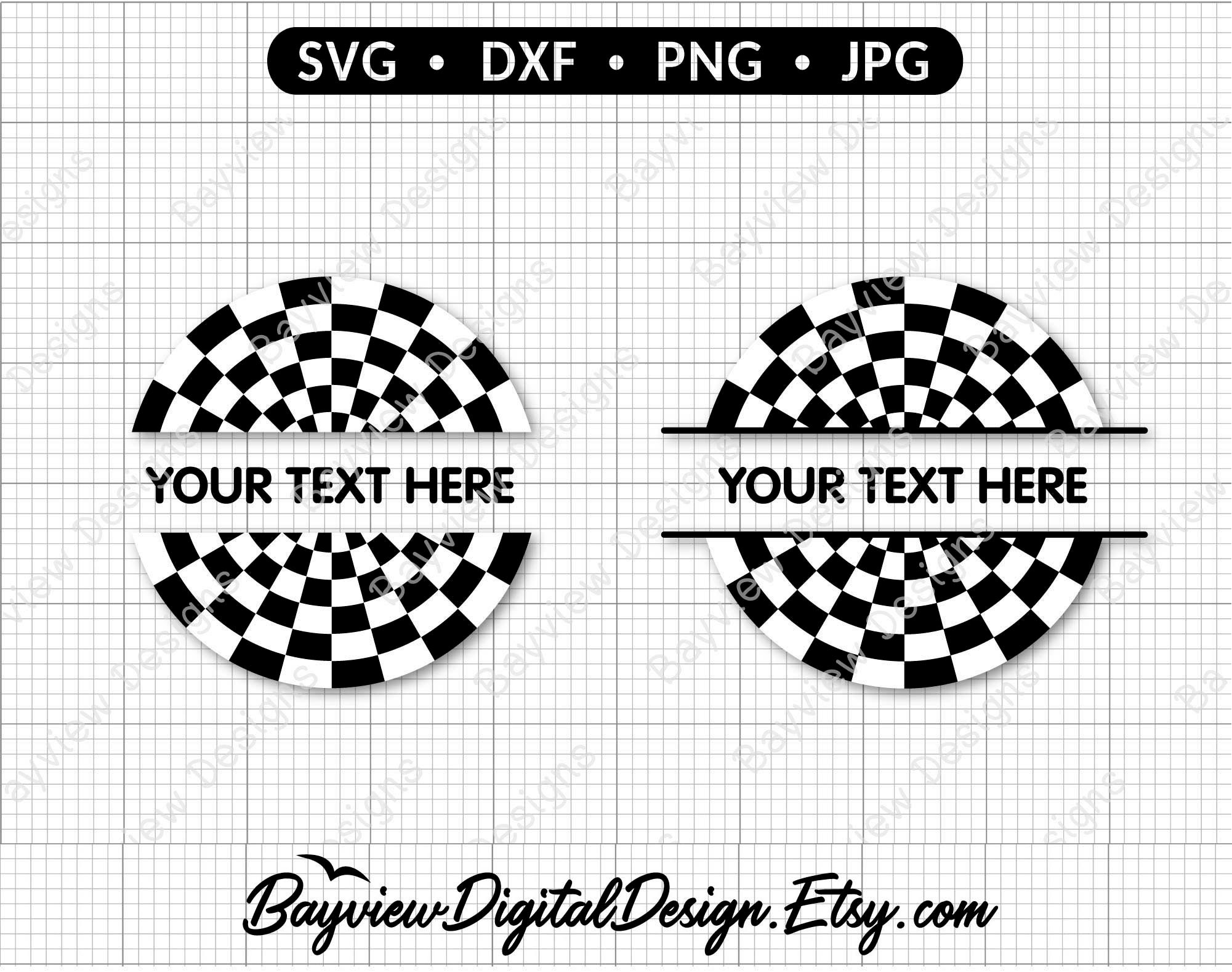 Split Checkerboard Logo SVG Racing Clipart Bullseye CUT - Etsy