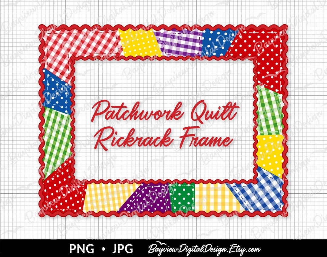 Patchwork Quilt PNG, Country Quilt CLIPART, Portrait Photo Frame ...