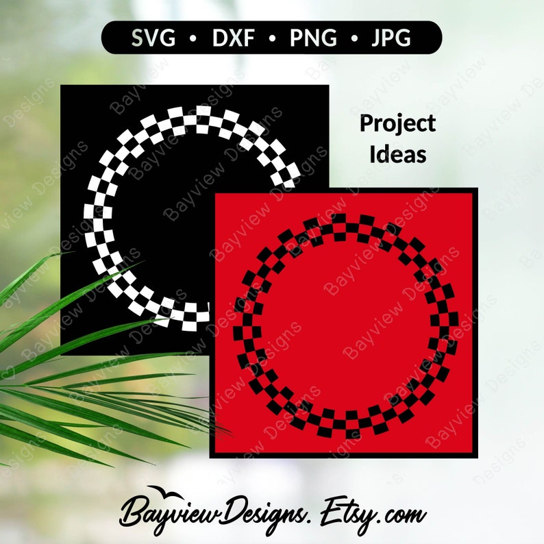 Checkered Border CUT File, Check SVG, Checkerboard Printable, Check ...