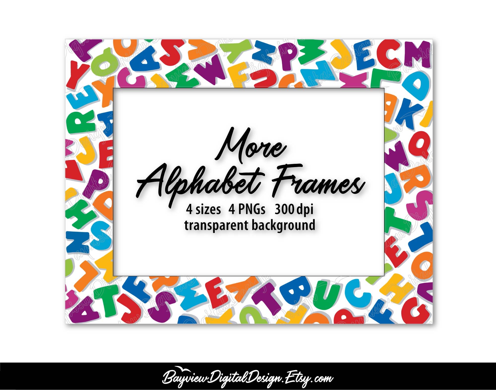 School Frames Clip Art, Back to School CUT File, ABC Photo Frame ...