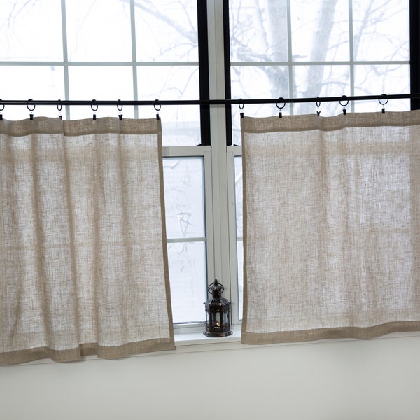 Linen Cafe Curtains - Etsy