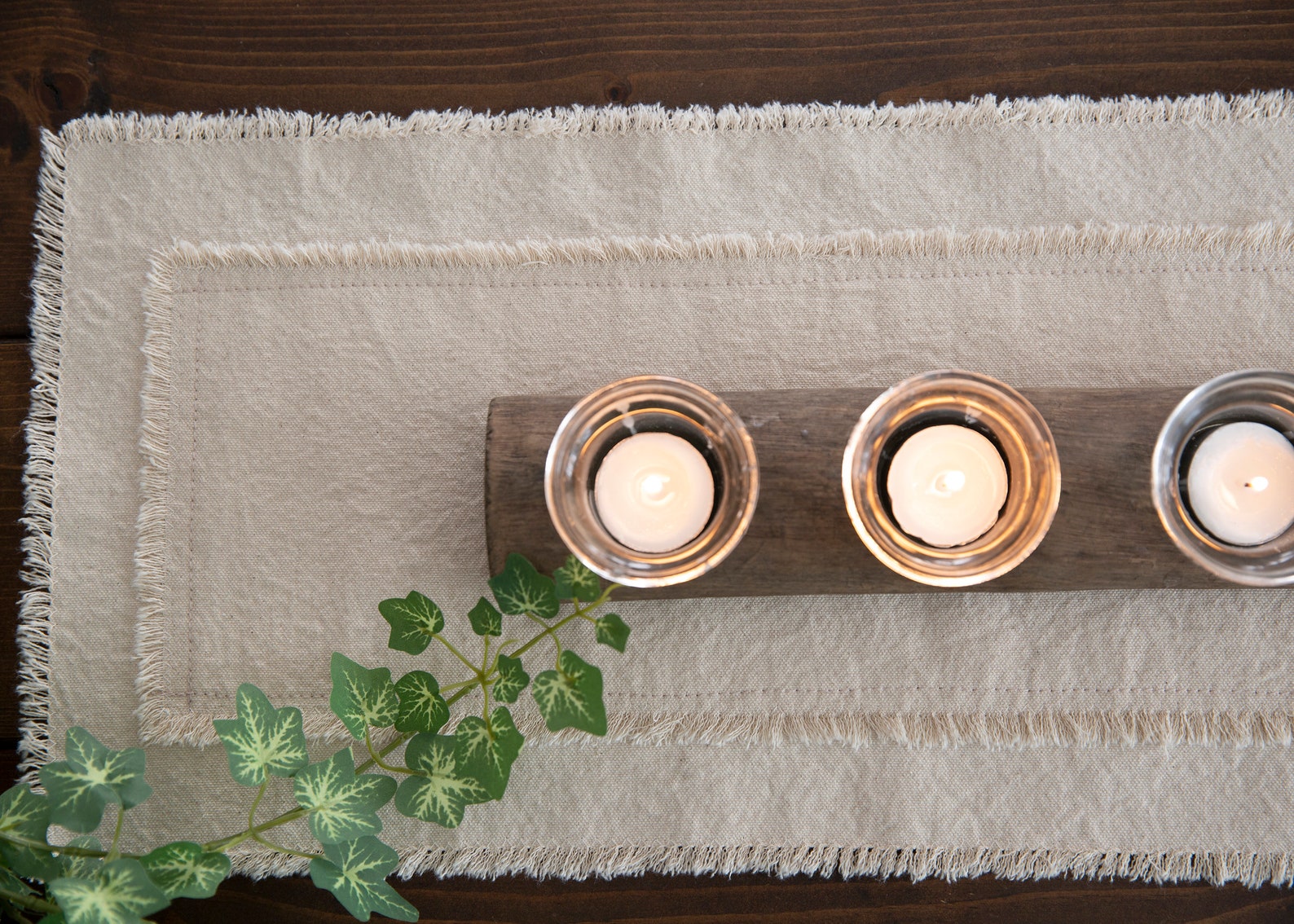 Rustic Table Runnerfrayed Edgessmall Handmade Farmhouse - Etsy