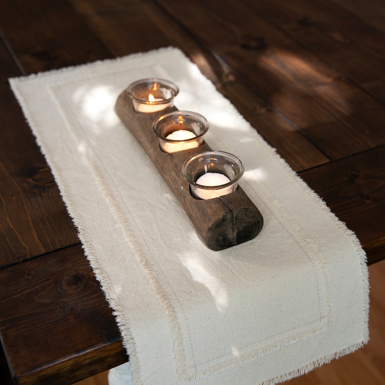 Rustic Table Runnerfrayed Edgessmall Handmade Farmhouse - Etsy