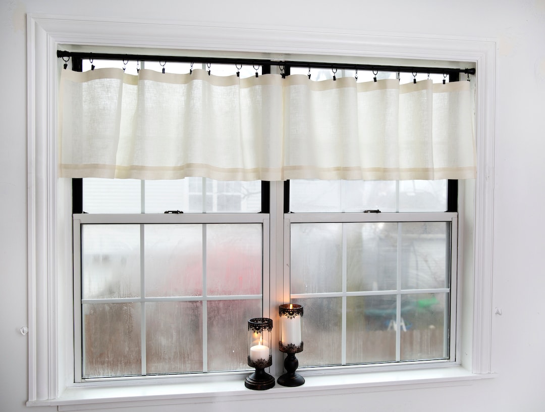 Linen Valance| Antique off White|kitchen Curtains|1 Panel - Etsy