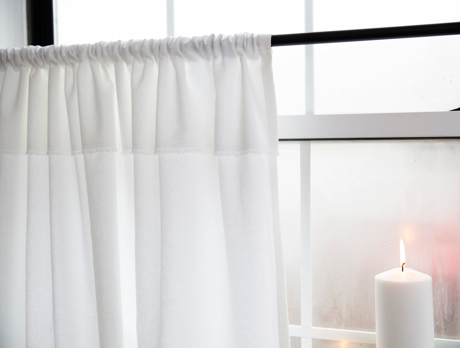 White Curtainsfarmhouse Curtains Frayed Edgedrop Cloth - Etsy