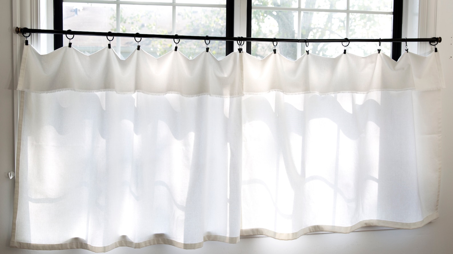 White Curtainsfarmhouse Curtains Frayed Edgedrop Cloth - Etsy