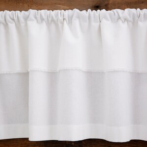 White Curtains|farmhouse Curtains Frayed Edge|drop Cloth Style|small ...
