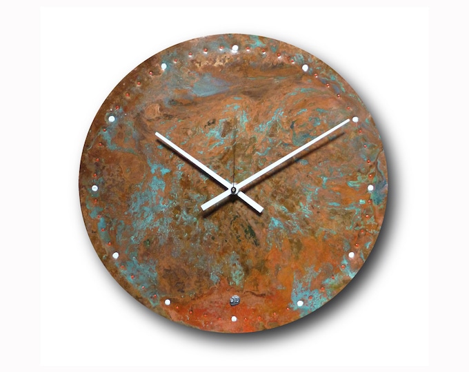 Turquoise Wall Clock, Home Decor, Original Clock, Hand Made Clock ...