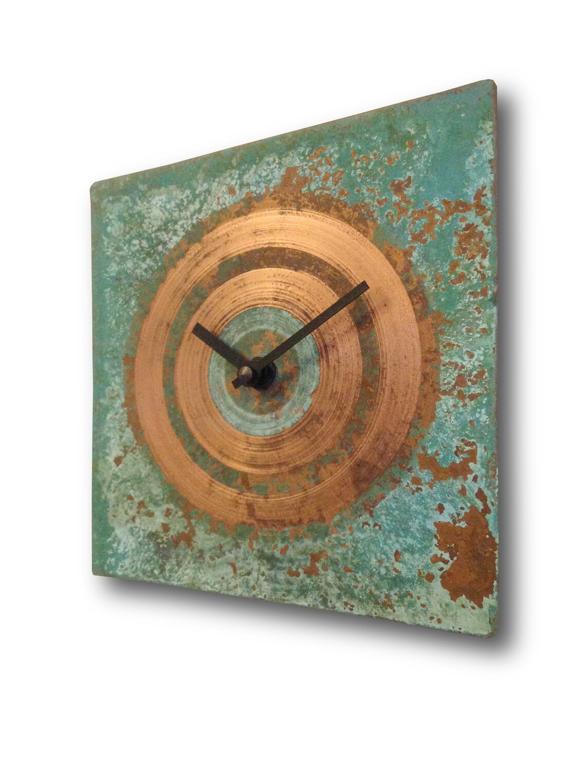 Small Turquoise Clock With Rings Home Decor Original Clock - Etsy
