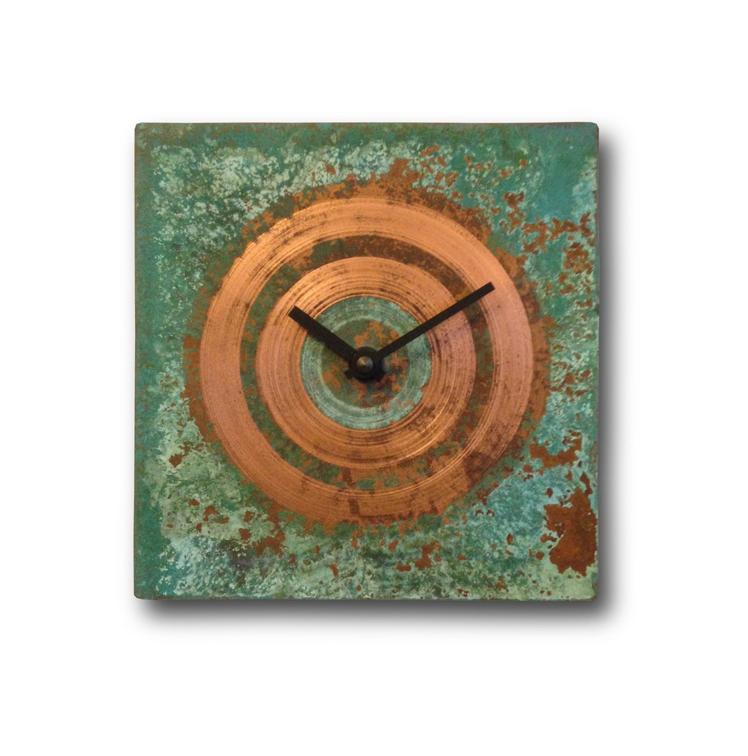 Small Turquoise Clock With Rings, Home Decor, Original Clock, Hand Made ...