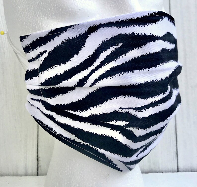 Zebra Face Mask Cotton Face Mask Animal Print Face Mask | Etsy