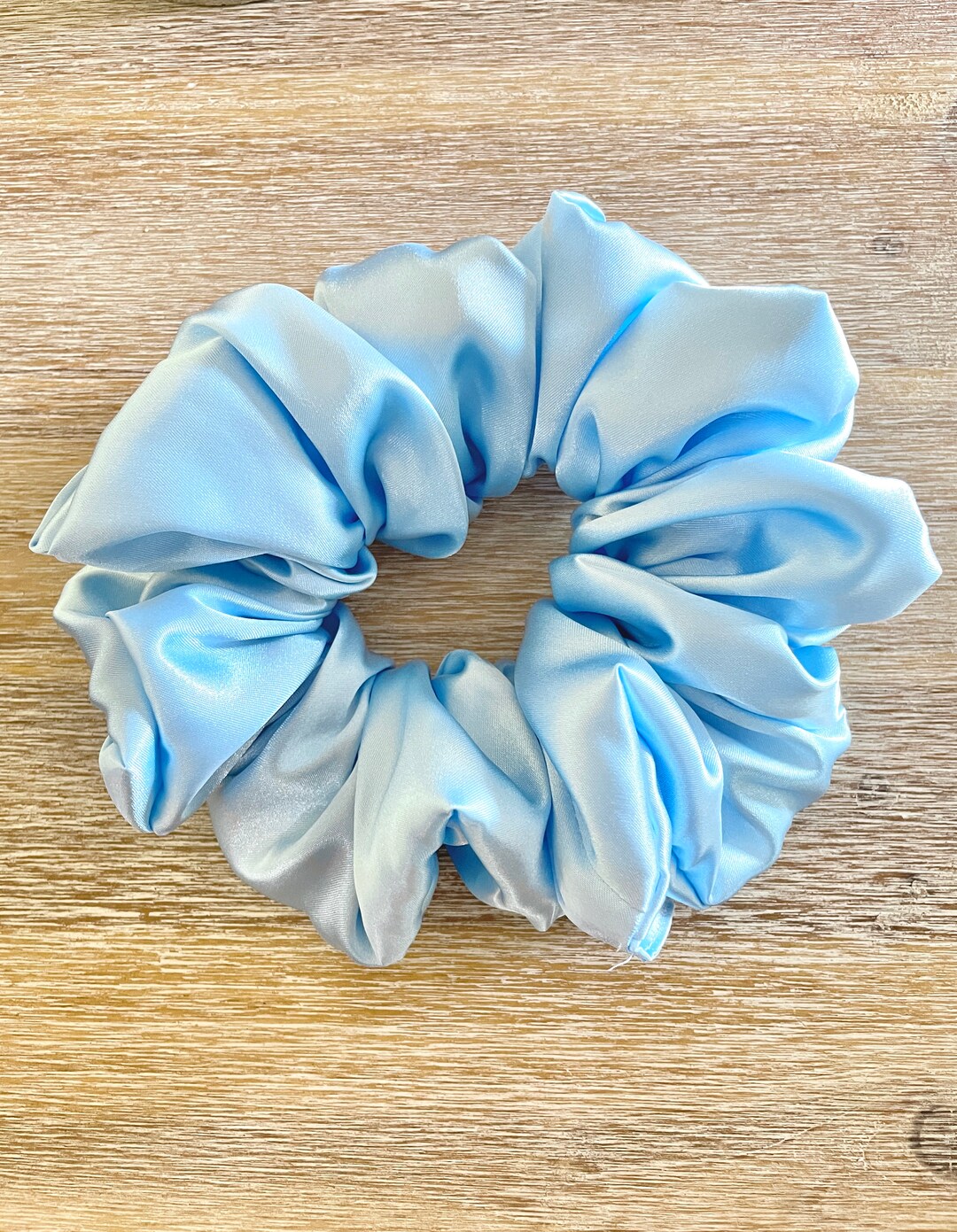Scrunchies, XL Scrunchies, Blue Satin Scrunchies, Hair Tie, Blue Satin ...