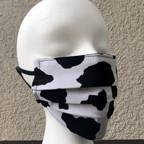 Cow Print Face Mask Soft Breathable Cloth Mask Adjustable | Etsy
