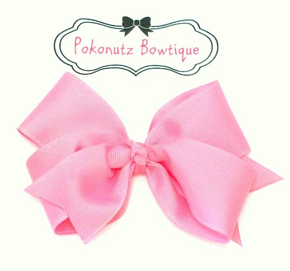Light Pink Boutique Bow Light Pink Hair Bow Baby Hair Bows | Etsy